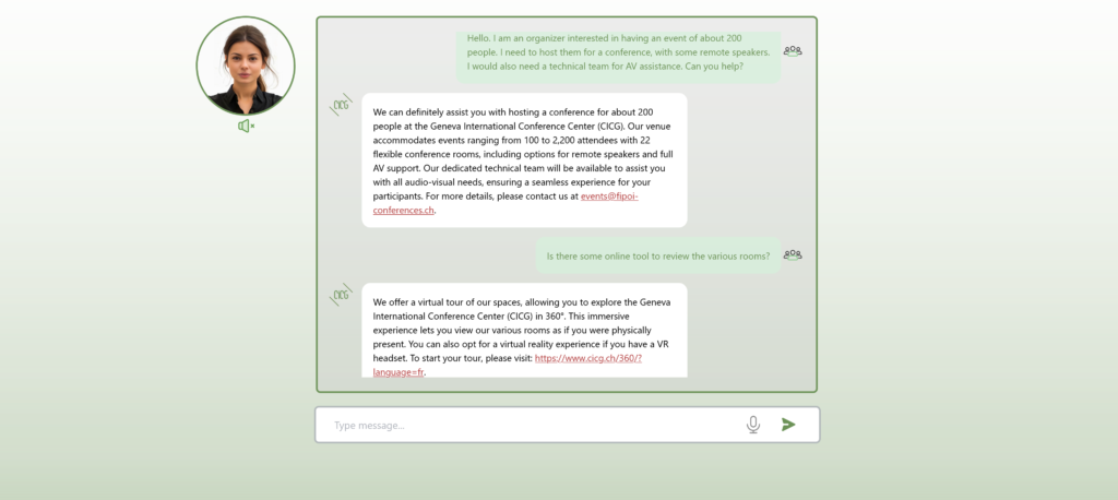 AI Avatar chatbot - GlobalVision Communication - Geneva, Switzerland